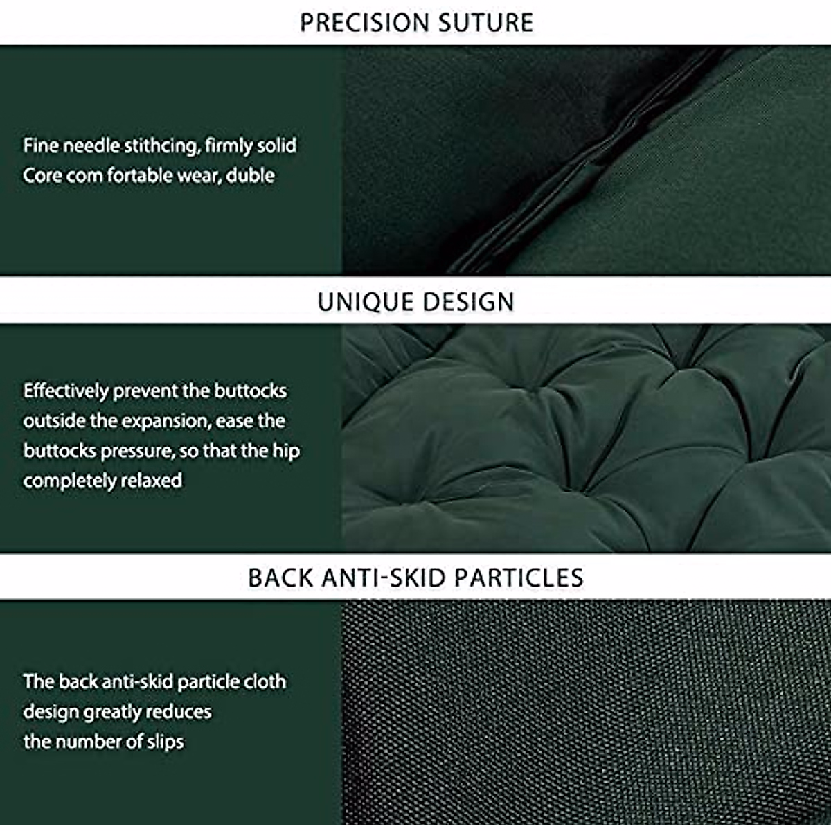 rlosqvee Waterproof Bench Cushion with Backrest,2 or 3 Seater Garden Bench Cushion Overstuffed Swing Pad,Replacement Seat Pad Cushion for Outdoor Garden Patio Swing 150x100cm Dark Green