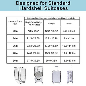 MOTTDAM Clear PVC Suitcase Cover Luggage Protector, 24 Inch Clear Luggage Cover Waterproof, Designed for Wheeled Hardshell Suitcases (24 Inch)