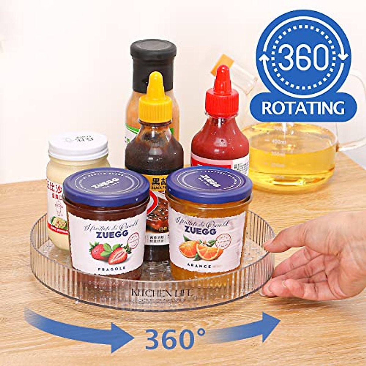 Lazy Susan Turntable - 4 Pack Lazy Susan Organizer for Cabinet, Kitchen, Pantry,Table, Fridge, Bathroom, Countertop, Vanity, 9 Inches, Clear