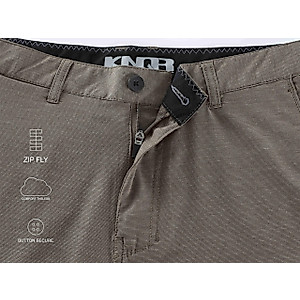 KNQR Mens Performance Quick Dry 4way Stretch Regular Fit All-Terrain Active Training Hybrid Shorts Beated Black 36