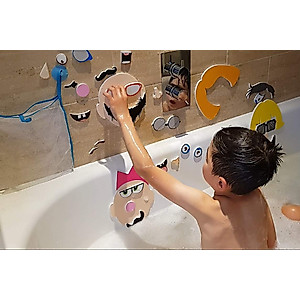 Buddy & Barney Silly Faces Bath Stickers, Hilarious Facial Expressions Foam Stickers Bath Toy for Children 3+, Pack of 37 Reusable Stickers, Bathtub, Tub, Shower, Boys, Girls, Kids,