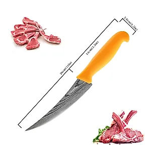 2PCS Curved Boning Knife, OHOLA 6 inch Deboning Knife, Premium Stainless Steel Fillet Knife with Ergonomic PP Hanlde, Great for Meat, Fish, Poultry, Cutting, Trimming, Dishwasher Safe