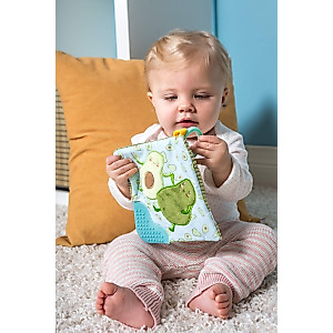 Mary Meyer Crinkle Teether Toy with Baby Paper and Squeaker, 6 x 6-Inches, Yummy Avocado (44141)