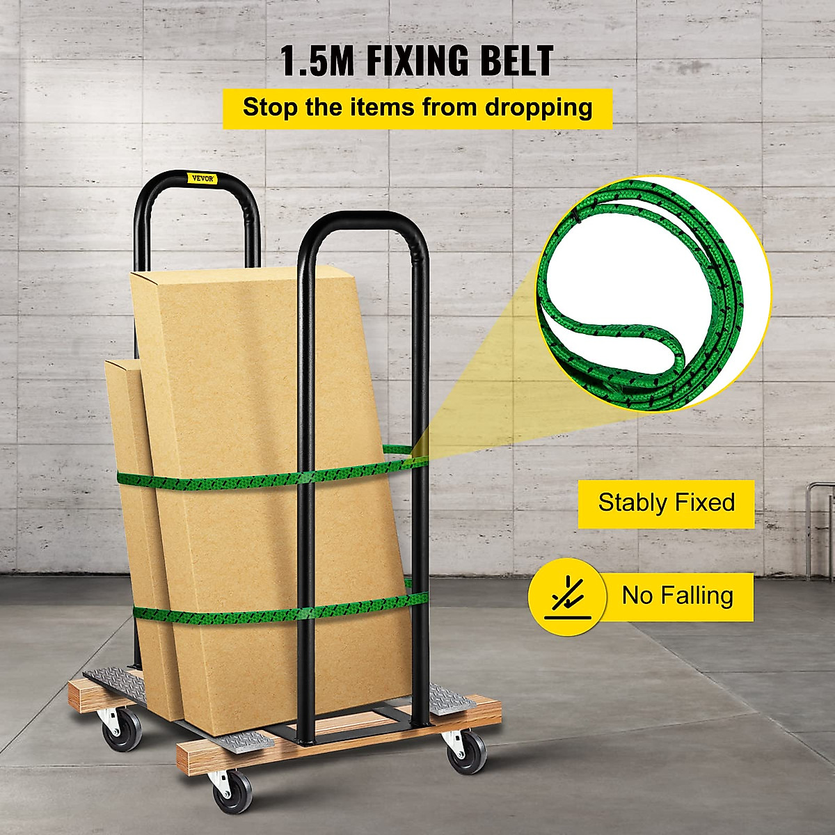 VEVOR Dolly Converter 13" Width x 38" Height Panel Cart Dolly Steel Converter Arms 250LBS Capacity Mattress Dolly Handling Equippment