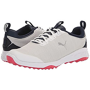 PUMA Golf Men's Fusion PRO Golf Shoe, Puma White-Puma Navy-for All Time Red, 13