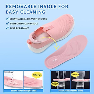 STQ Girls Shoes for Kids Slip on Sneakers School Gym Athletic Tennis Shoes Pink Size 2 Little Kid