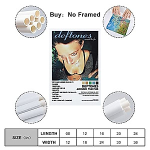 JUBEN Deftones Poster Around The Fur Poster Album Cover Posters for Room Aesthetic Canvas Wall Art Bedroom Decor 12x18inch(30x45cm)