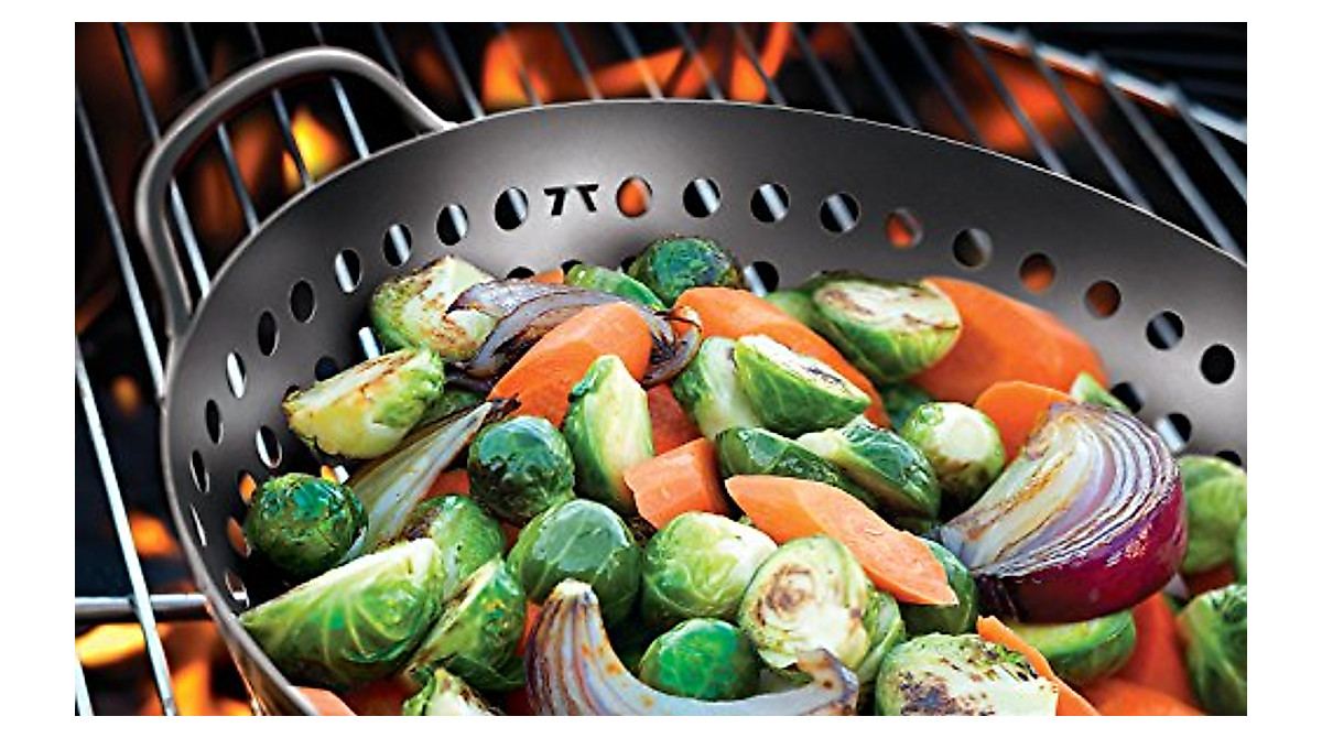 Outset QD70 Non-Stick Grill Wok - 10.75 Inch for Outdoor Cooking