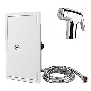 Acouto RV Exterior Shower Box Kit Exterior Shower Box Shower Head Hot Cold Switch with 2 Keys for Marine Boat RV Motorhome Caravan Camper Accessories