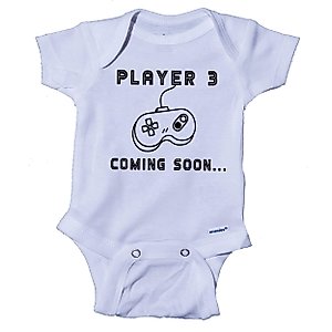 Ink Trendz Player 3 Coming Soon... Baby Pregnancy announcement Baby Coming Soon Infant Onesie Bodysuit Romper
