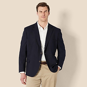 Amazon Essentials Men's Long-Sleeve Classic-fit Button-Front Stretch Blazer, Navy, 46