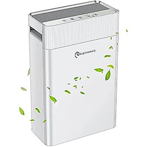 Air Purifier for Home, Elechomes True HEPA Air Purifiers for Large Room with Washable Filter, Timer, Ultra-Quiet Sleep Mode, KJ203F-142