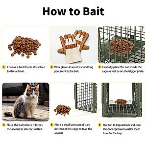 40" 2-Door Large Live Animal Traps for Stray Cats up to 17.6 pounds, Raccoons, Squirrel, Skunk, Mole, Groundhog, Armadillo, Rabbit, with Pedal Triggers