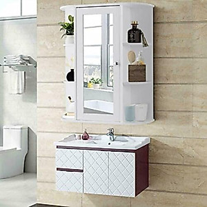 Home Bathroom Wall Mount Cabinet Storage Shelf Over Toilet w/Mirror Door