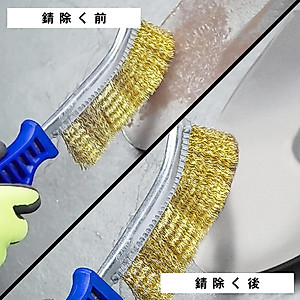 SALI 5pcs Wire Brushes for Cleaning Rust Removal Nylon/Brass/Stainless Steel Bristles with Curved Handle Grip for Dirt & Paint Scrubbing Removing Unfinished Metal Parts, Paint Stains Household Clean