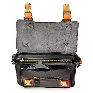 OLD TREND Genuine Leather Aster Mini Satchel Bag (Black)