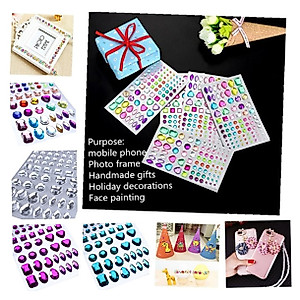 TEHAUX 2 Sheets Rhinestones Stickers Crystal Decor Gem Stickers Kid Stickers Crystals Decor Kids Decor Jewel Stickers Phone Stickers Rhinestone Stickers Gems Stickers Child Acrylic Crafts