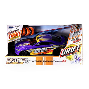 Jada Toys Big Time Muscle Drift 1:10 Scale RC, 2019 Ford Mustang - Wide Body, Black