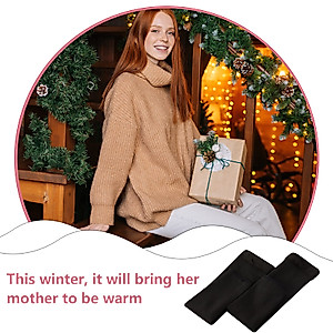 Bencailor 2 Pairs Fleece Leg Warmers Women Over Knee Winter Thick Fleece Lining Elastic Socks for Winter Compression Socks (Black,Footless Style)