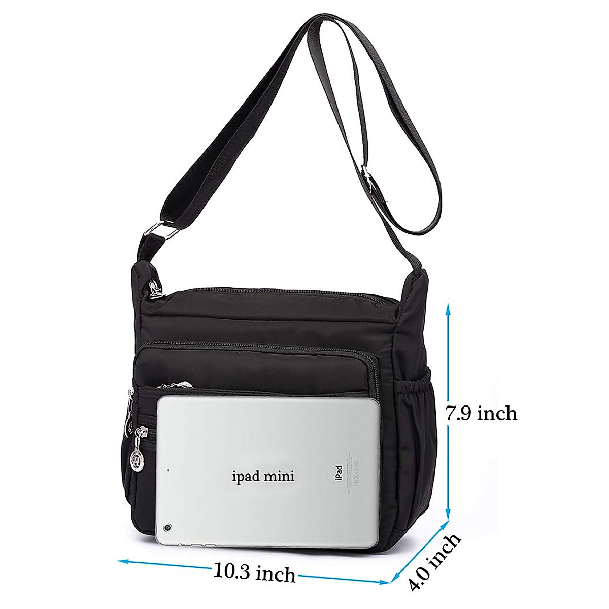 Collsants Small Nylon Crossbody Bag for Women Everyday Purse Travel Shoulder Bag Multi Pocket