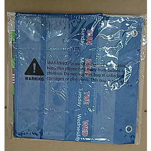 Blue Calendar Pocket Chart with 76 Cards,(68 Illustrated Activity Cards, 8 Dry Erasable Flash Cards and 3 Hooks)