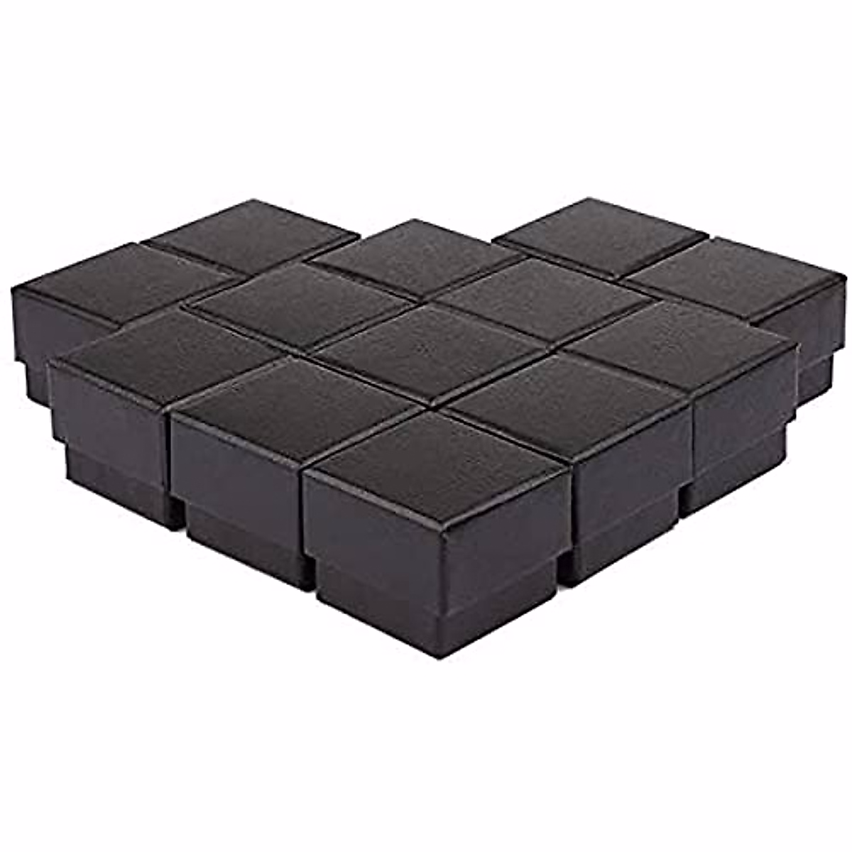Sdootjewelry Ring Box, 1.97 x 1.97 x 1.57” Kraft Earring Ring Boxes, 50 Pack Square Cardboard Jewelry Gift Boxes Black Small Earring Ring Gift Box with Foam Insert for Wedding Propose Jewelry Packing
