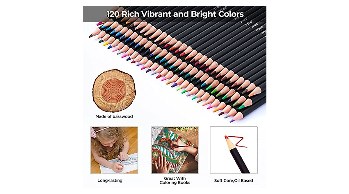PRINA 120-Color Colored Pencils Set for Artists | Vibrant & Professional
