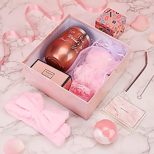 Birthday Gifts for Women,Relaxing Spa Gift for Women,Stainless Steel Unique Happy Birthday/Mothers Day Bath Set Gift Box for Her Mom Sister Best Friend, 40th 50th 60th Self Care Gifts