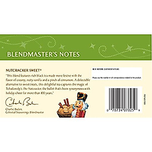 Celestial Seasonings Black Tea, Nutcracker Sweet, 18 Count (Pack of 6)