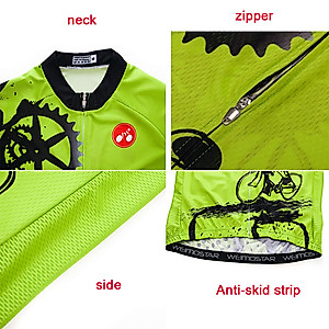 JPOJPO Men's Cycling Jersey Bicycle Short Sleeved Bike Clothing,Quick-Dry Yellow