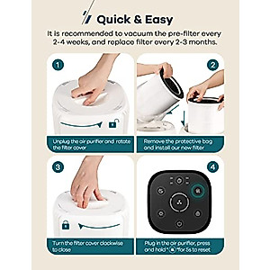 WELOV P100 / P100 Pro Air Purifier Replacement Filter, 3-in-1 H13 True HEPA and High-Efficiency Activated Carbon Filter for Pet Dander Hair Pollen Dust Mite Smoke Kitchen Odor