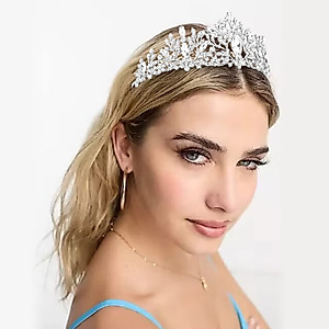 Velscrun Prom Queen Sash Silver Crowns Tiara Shiny Satin for Adults Halloween Cosplay Favors Prom Decorations for Party Prom Hair Accessories Graduation Party Decorations Graduation Party Supplies