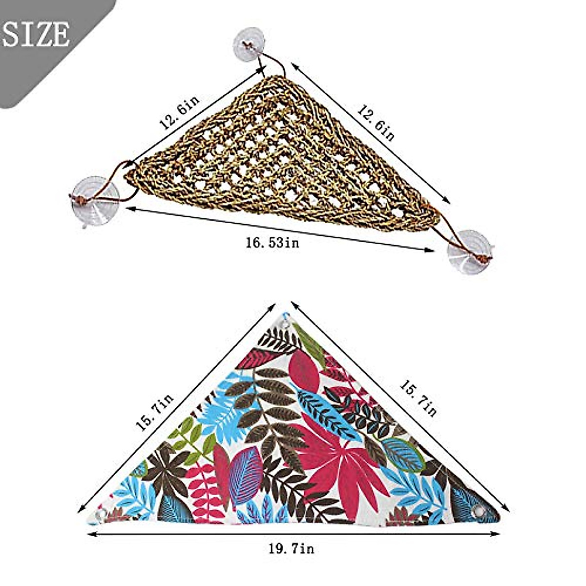 PINVNBY Bearded Dragon Habitat Decor Reptile Hammock Lizard Terrarium Lounger Ladder Accessories Coconut Shell Hut Hideout Cave Natural Seagrass Jungle Climber Tank Decoration for Gecko,Snake(5 Pcs)