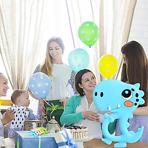 BBBiteMe Baby Teething Toys Silicone Dinosaur Baby Teethers for Babies 0-6, 6-12 Months, BPA-Free Teether Gifts Baby Shower Toy for Toddlers and Infants(Blue)