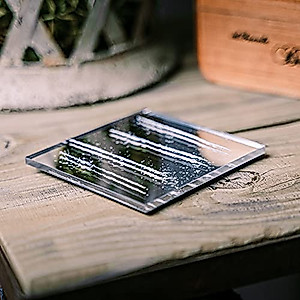 Cokester Funny Coasters for Drinks with Holder - 4 Pcs Novelty Gift Set Unique Present for Friends, Men, Women, Housewarming, Birthday, Living Room Decor, Holiday Party Nose Candy Gag Gifts… (Mirror)