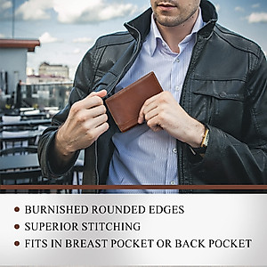 Tony Perotti Italian Men's Wallet With Coin Pocket - Trifold Wallets for Men With Change Pocket - Eco-Friendly Tanned Full Grain Leather Wallet Made in Italy