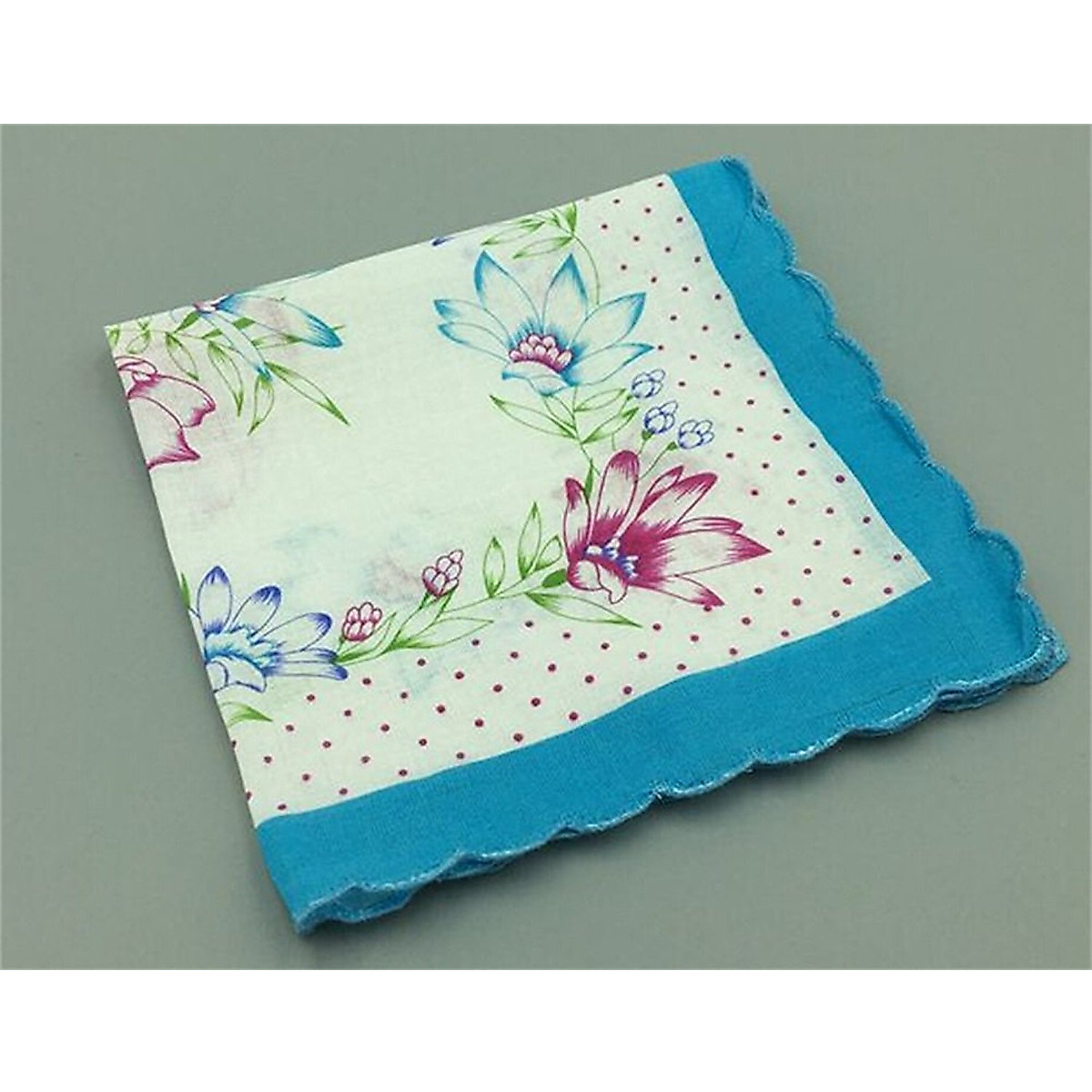 Forlisea Womens Colorful Ladies Hankies 100% Cotton Handkerchief Wendding Hanky