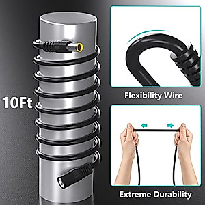 VHBW 8mm Extension Cable 10FT 14AWG 8mm DC Power Cord Compatible with Goal Zero Yeti for Solar Generator Portable Power Station and Solar Panel DC 8mm Female to Male Adapter Connector Cable