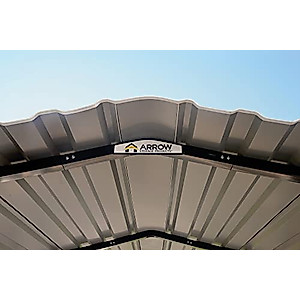 Arrow Carports Galvanized Steel Carport, Compact Car Metal Carport Kit, 10' x 24' x 9', Eggshell