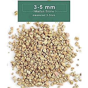 Succulent and Cactus Gold Maifanitum Stones, 2lb Bonsai Decorative Rocks, Indoor Plants Soil Covers, Bonsai DIY Gritty, Horticultural Grit, Potting Pebbles for Terrarium, Fairy Gardening, Top Dressing