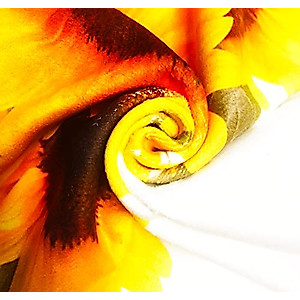 Bright Sunflowers Hand Towels Yellow Flowers Green Leaves Bathroom Hand Towels Soft Kitchen Dish Towels 13.6 X 29' for Household Daily Use | Home Decoration | Carry-On Hotel Gym Spa Sweat Towels