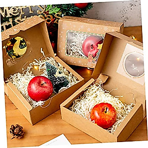 jojofuny Cupcake Box Christmas Window Box Mini Muffin Plastic Bread Box Christmas Gifts Plastic Gift Box Christmas Chocolate Boxes Christmas Window Gift Box Paper Candy Box Cake Holder