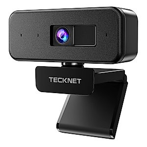 TECKNET 1080p Webcam with Microphone & Privacy Cover, Streaming Camera 30fps USB Computer Camera with 110-degree AOV, Web Camera for Video Conferencing/Calling/Live Streaming/Online Learning