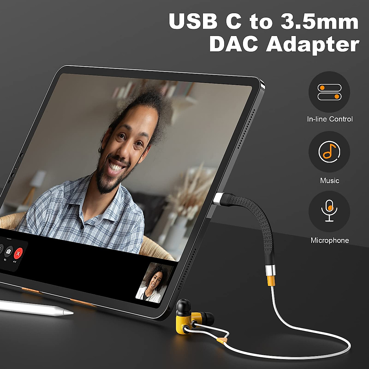 Rixmie USB C to 3.5mm Female Adapter, Type C to Headphone Aux Jack Dongle 24bit/96kHz HiFi DAC, Compatible with Samsung Galaxy S23 S23+ S23 Ultra, MacBook, Pixel (Grey) and More