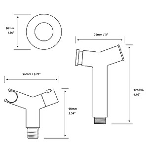 TRUSTMI Handheld Bidet Sprayer Toilet Single Hole Wall Mount Baby Diaper Douche Kit Push Button Spray Head and Y-Shape Brass Valve with Holder, Matte Black