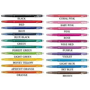 Pilot FriXion Ball Slim 038 Retractable Erasable Gel Ink Pen, Extra Fine Point, 0.38mm, 20 Color Set & FriXion Eraser