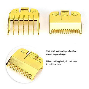 Universal Clipper Comb Attachment for, Professional Cutting Guide 1.5MM+4.5MM(electroplated plastics gold)