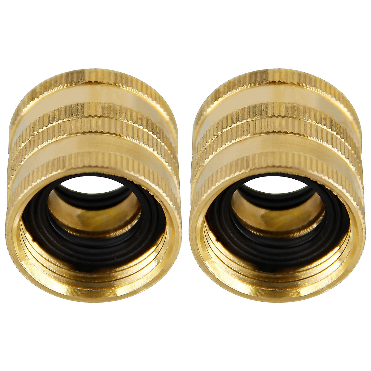 Lifynste 2 Pack 3/4" Heavy Duty Brass Garden Hose Adapter with Dual Swivel for Male Hose to Male Hose, Double Female