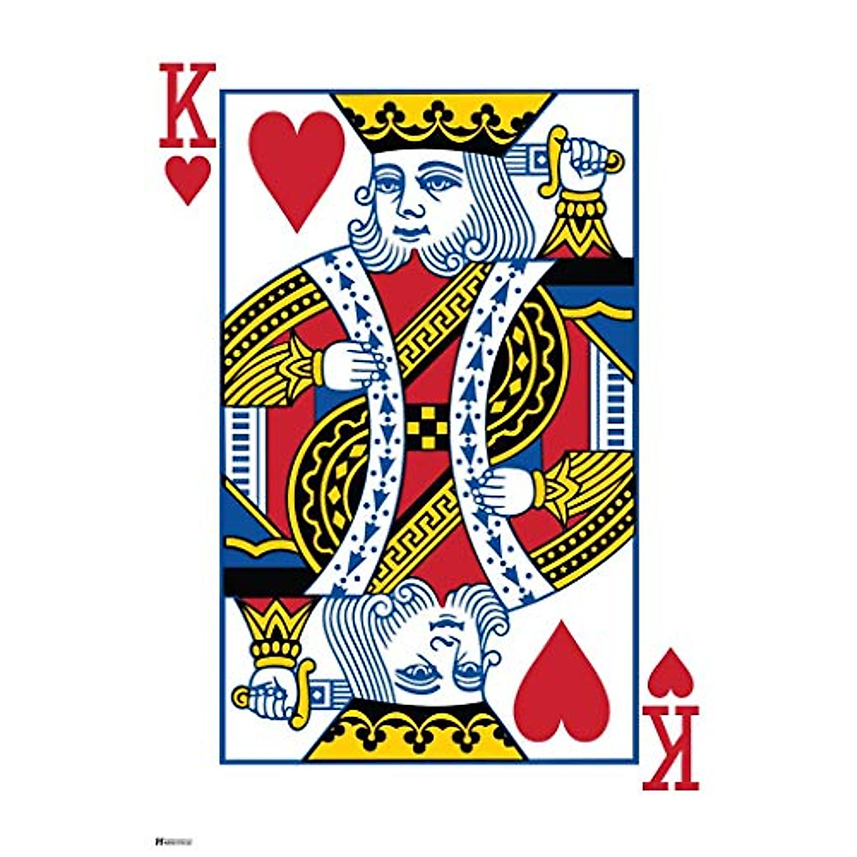King of Hearts Playing Card Art Poker Room Game Room Casino Gaming Face Card Blackjack Gambler Cool Huge Large Giant Poster Art 36x54