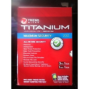 Trend Micro Titanium Maximum Security 2012 - 3 Users (3 PC, 1 Mac)